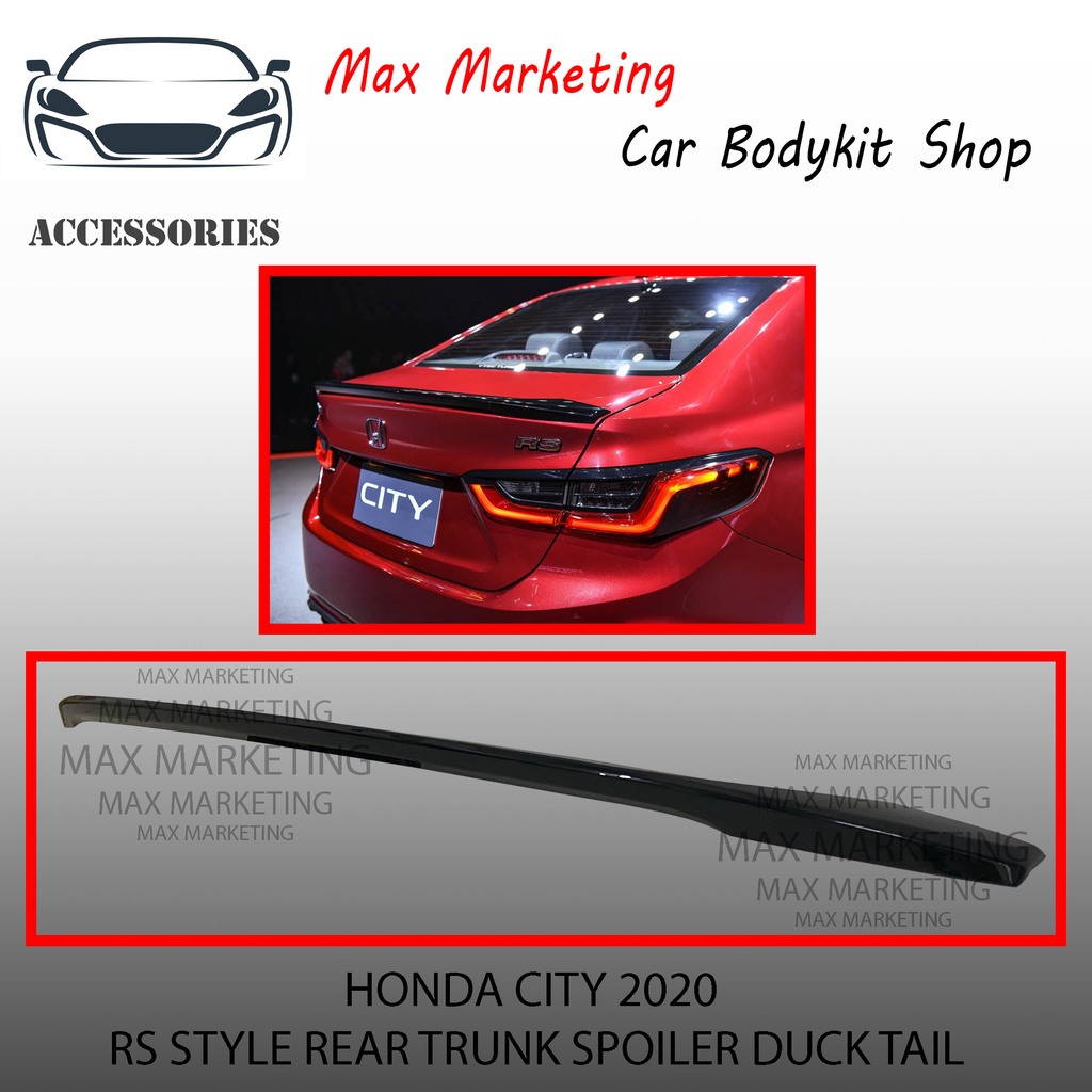 HONDA CITY 2020 RS STYLE REAR TRUNK SPOILER DUCK TAIL WITH BLACK PAINT ...