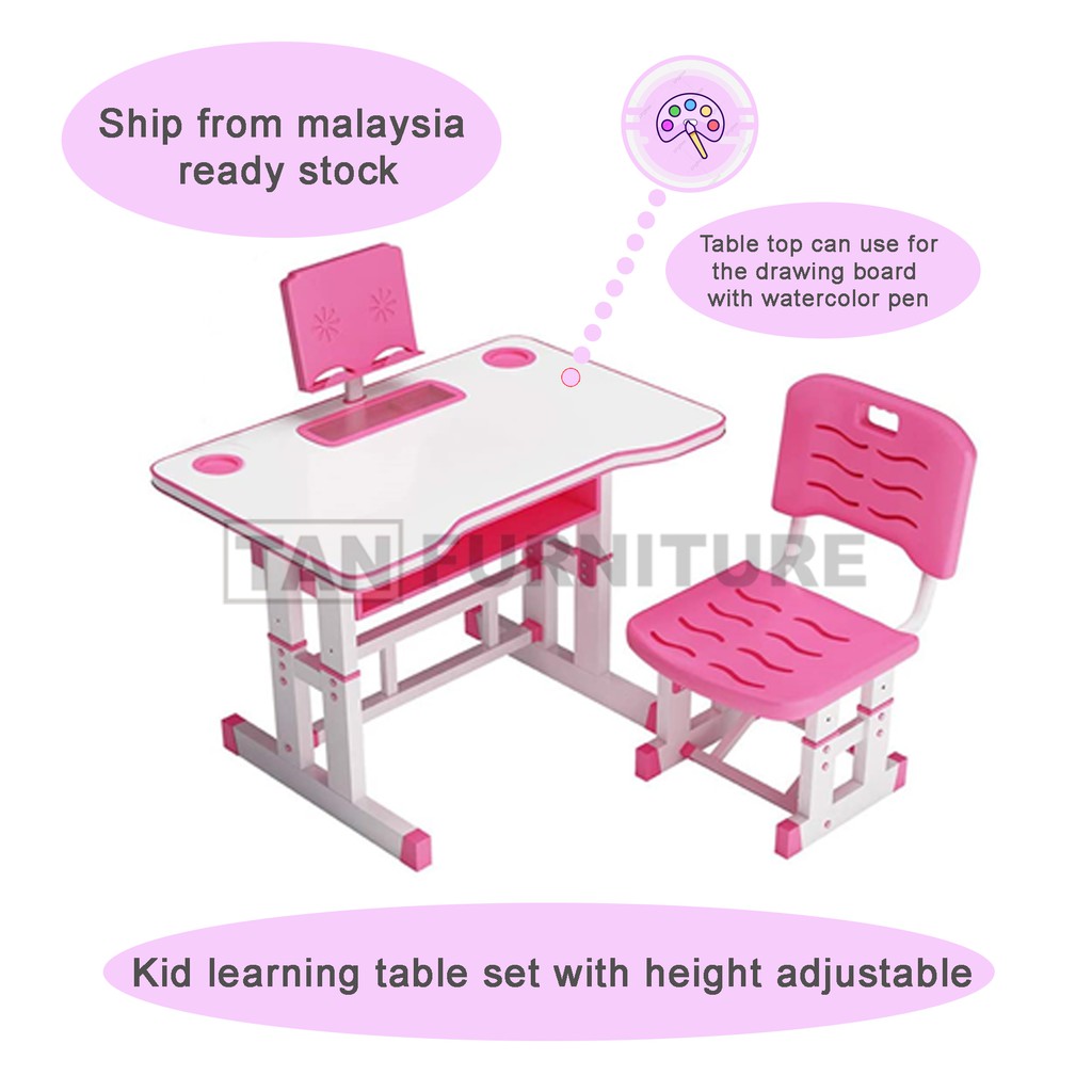 TF Adjustable Table Height Ergonomic Children Kids Learning Table ...