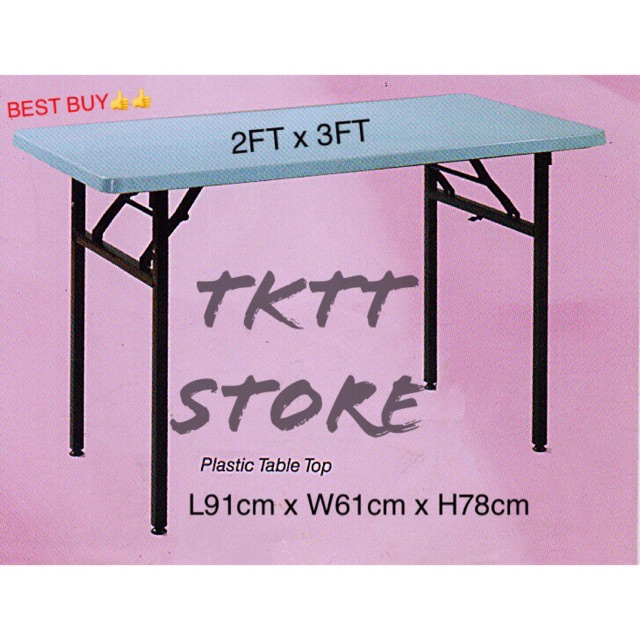 TKTT 3V 2x3 Feet Plastic Top Foldable Banquet Table Study Table ...