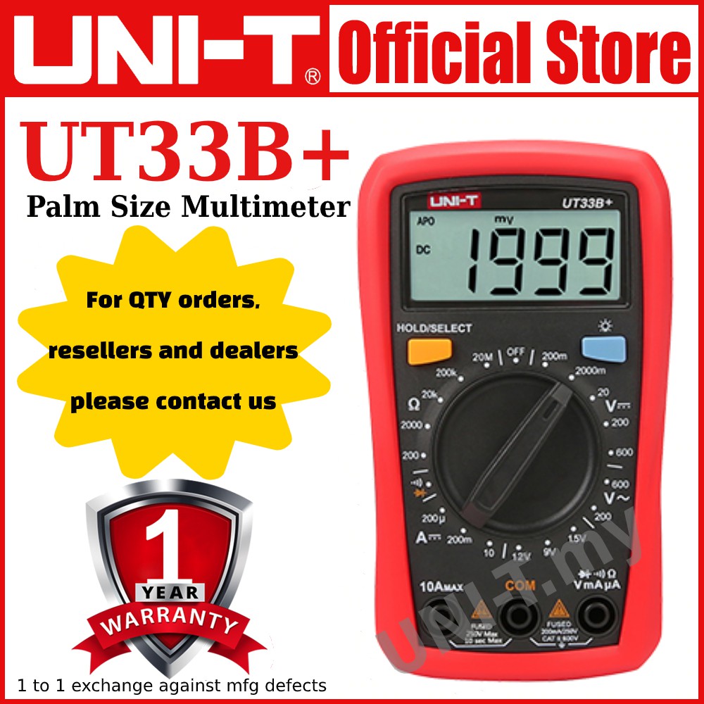 UNI-T UT33B+ UT33C+ UT33D+ UT33A+ Palm Size Multimeter | Shopee Malaysia