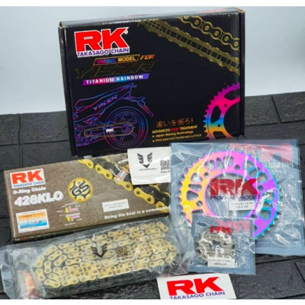 Y15ZR/Y15/Exciter150 RK Titanium Rainbow Sprocket With Gold Oring Chain ...