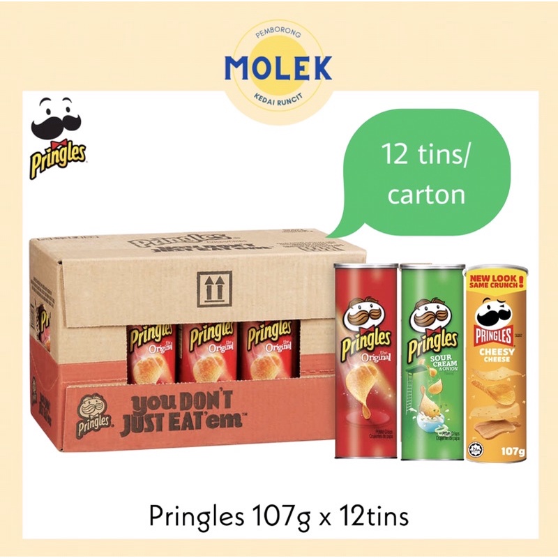 Pringles Potato Crisps Chip Carton Deals (107g x 12tins) | Shopee Malaysia