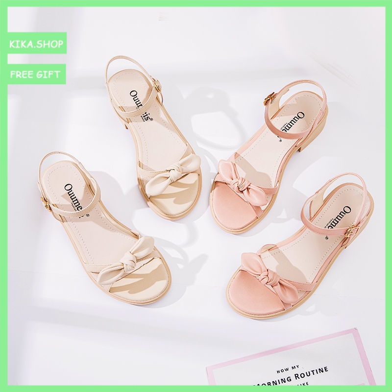 RAYA! 220423 thick middle heel fairy style sweet sandals women's new ...