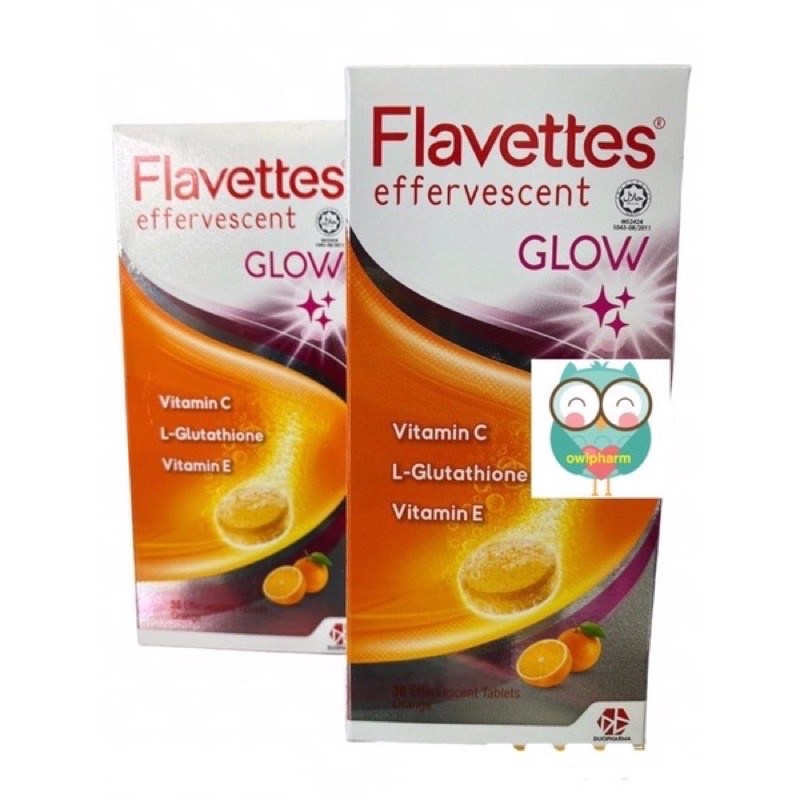 Flavettes Glow Vitamin C & L-glutathione Effervescent Tabs 2x30s Wound ...
