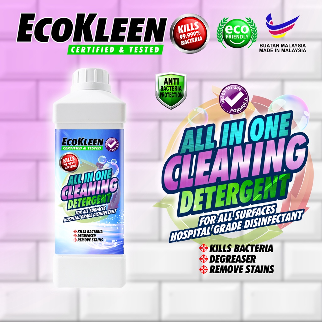 Eco Kleen All In One Anti Bacteria Cleaning Detergent (1000ml) | Shopee ...