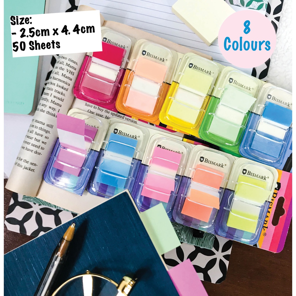 🔥CLEARANCE🔥50Sheets 8 Colours Korean Sticky Memo Tabs Study Journal ...