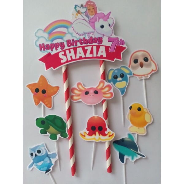 Cake TOPPER - BIRTHDAY CAKE DECORATION ADOPT ME ROBLOX IMAGE CAN CUSTOM ...