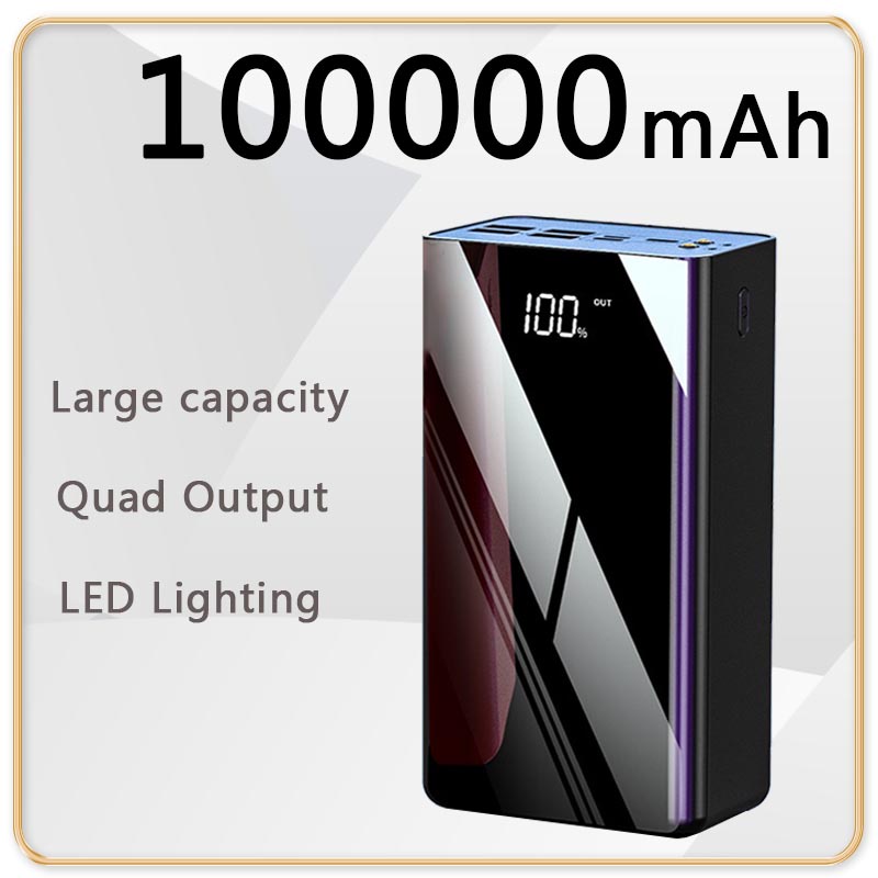 100000mAh Powerbank Large Capacity 2.1A Fast Charging Digital Display ...
