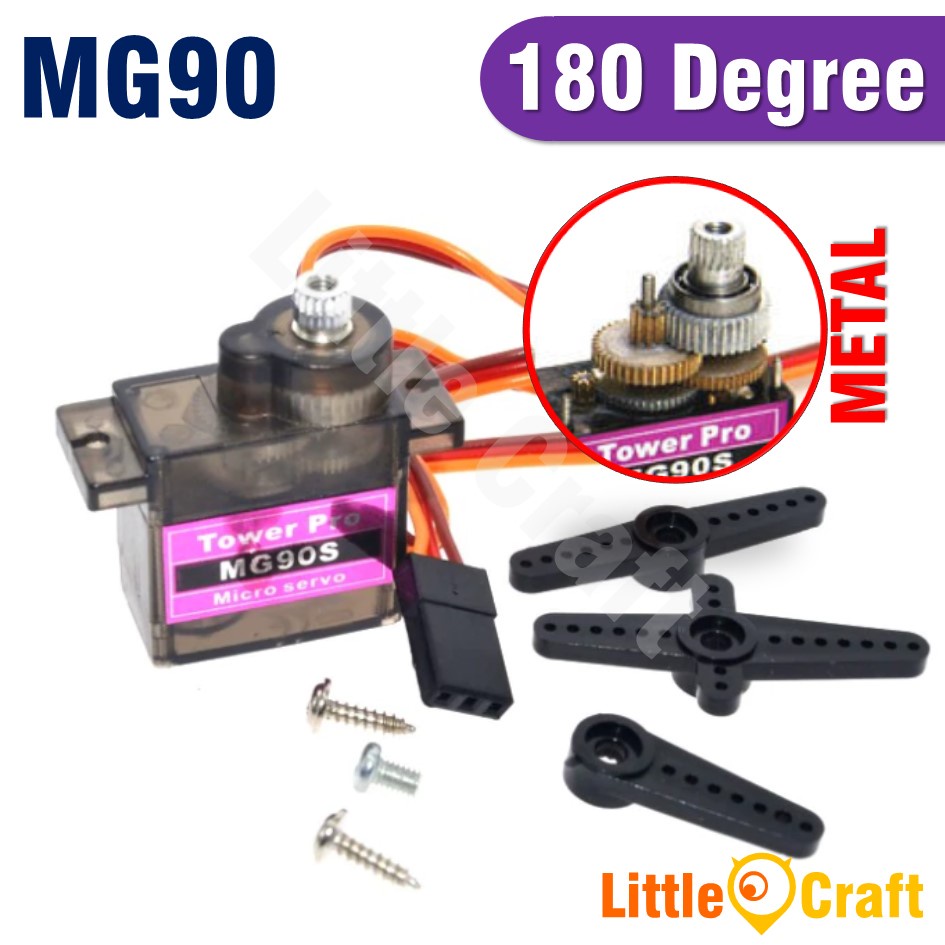 SG90 SG90S MG90 MG90S 180 360 Degree Gear Servo Tower Pro compatible ...