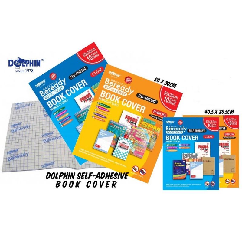 Dolphin Beready Ready-Made Pembalut Buku Book Cover Wrapper 10 Sheets ...