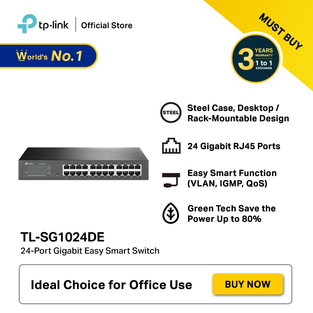 TP-Link TL-SG1024DE - 24-Port Gigabit Easy Smart Switch | Shopee Malaysia