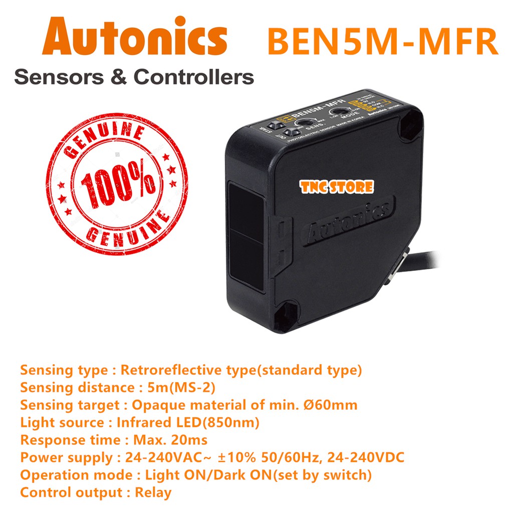 Autonics Photoelectric Sensor BEN5M-MFR Photo Sensor Retroreflective | Shopee Malaysia
