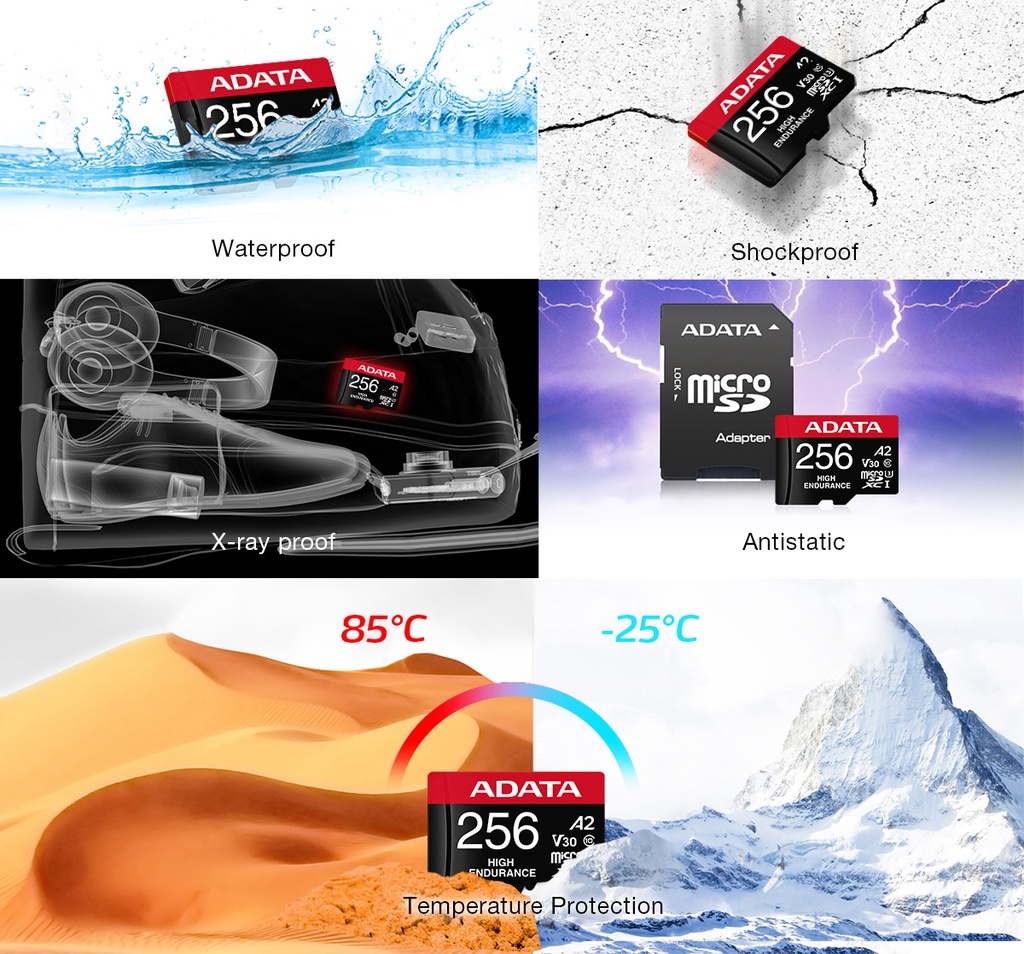 ADATA High Endurance MicroSD Card A2 for CCTV & Car Dashcam High Speed ...