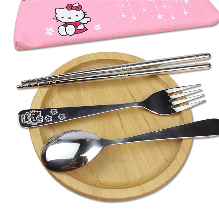 Hello Kitty stainless steel Dinnerware Set Cutlery | Shopee Malaysia