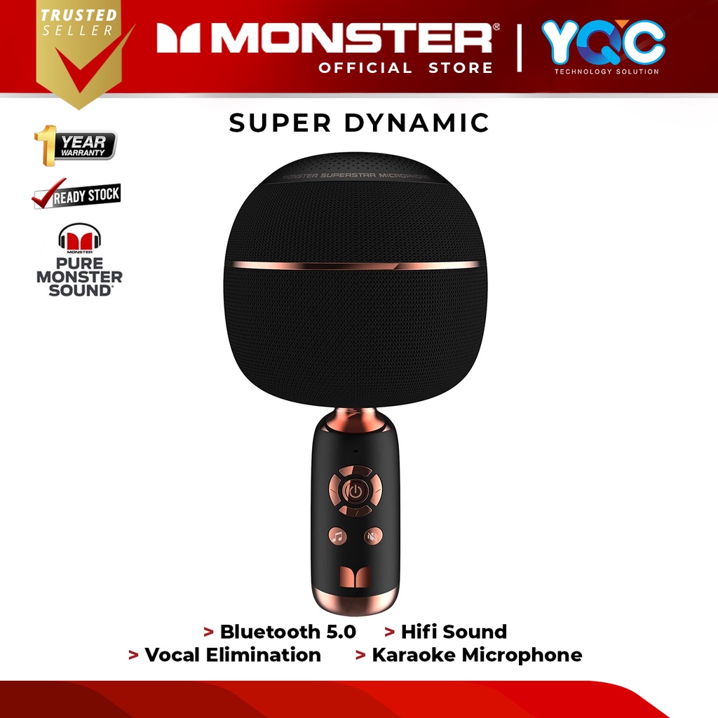 MONSTER® Superstar M97 Karaoke Microphone + Speaker High-end Dual ...