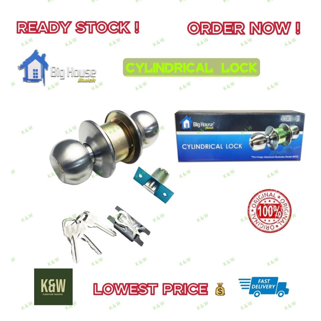 READYSTOCK!!!BIG HOUSE CYLINDRICAL DOOR LOCK SET FOR HOUSE ROOM ...