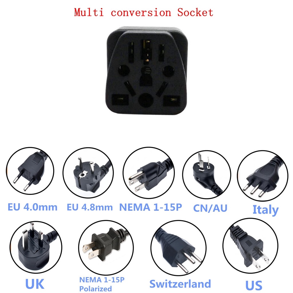 Adapter multinational universal AC power conversion socket plug Travel ...