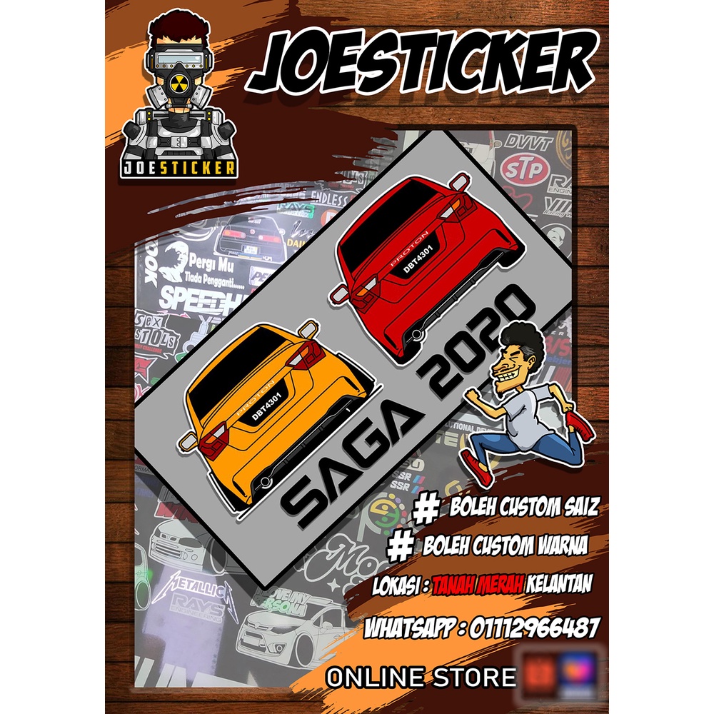 [Sticker Kereta Custom] Proton SAGA 2020 (Saga Baru). Sticker 3 layer ...