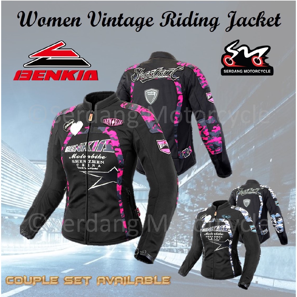 BENKIA JS-W95 Women Vintage Riding Jacket Female Lady Bike Motor ...