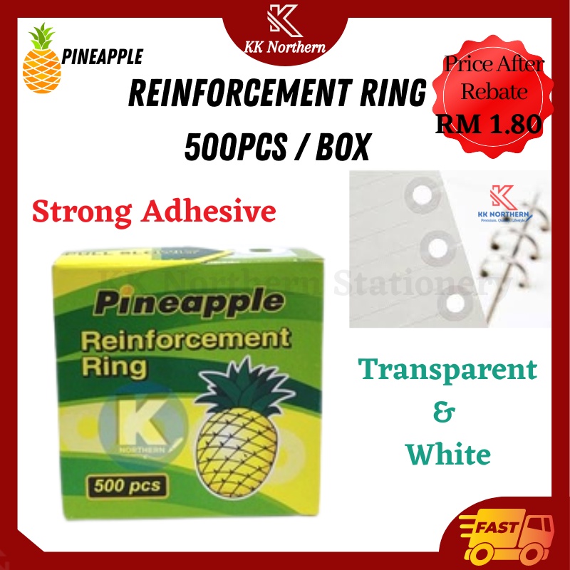 Pineapple Reinforcement Ring 500pcs/box White Transparent Ring Sticker ...