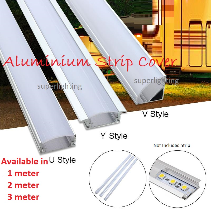 LED Channel Strip Light Aluminium Casing Profile Track Housing ...