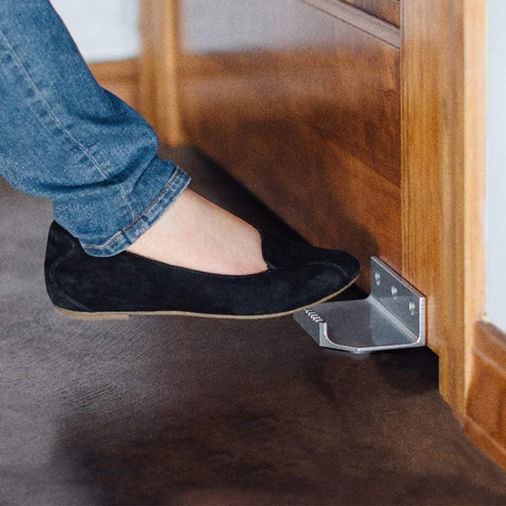 Foot-free door handle for hands-free door opening Avoid contact with ...
