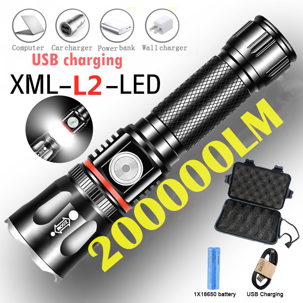 Outdoor Night LED Strong Light Flashlight Tactical Strong Light Alloy ...