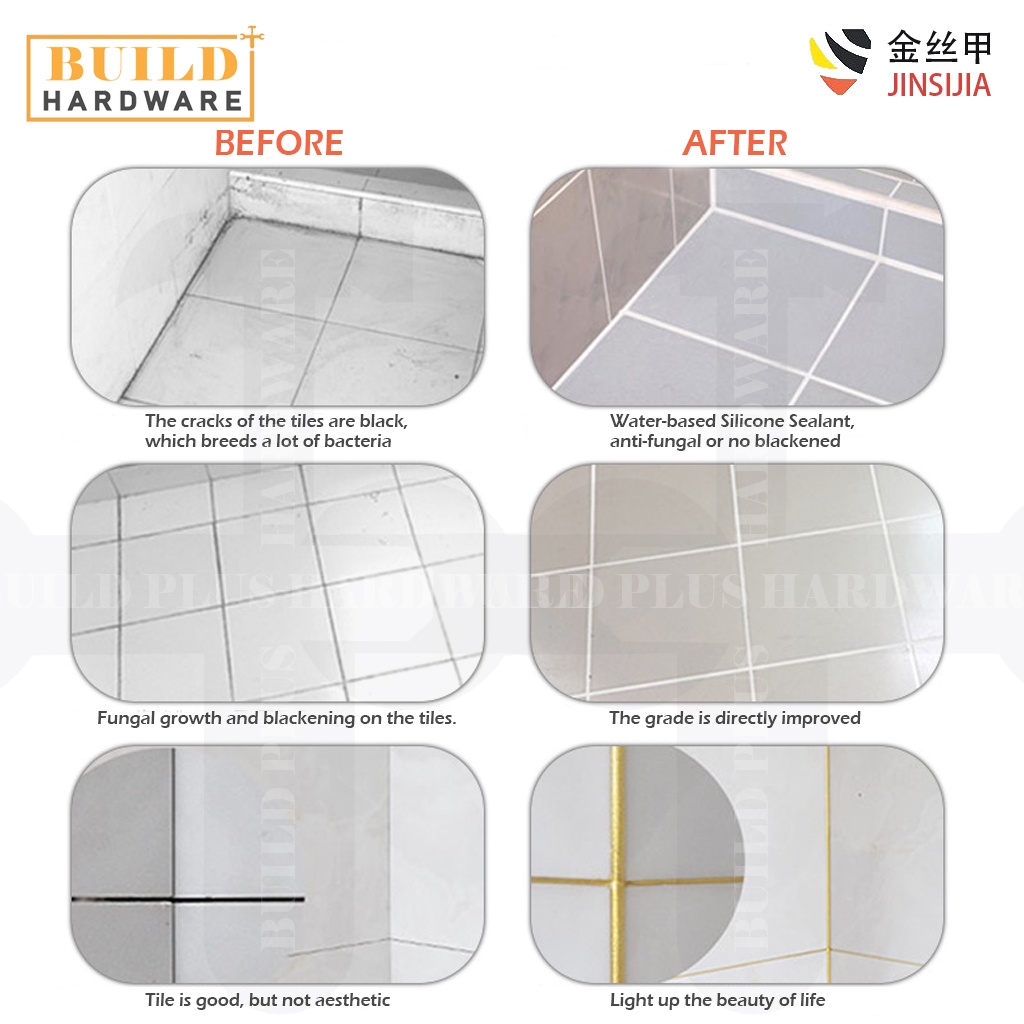 JINSIJIA 250ml Silicone Sealant (Anti-Fungal) Wall Floor Tile Reform ...