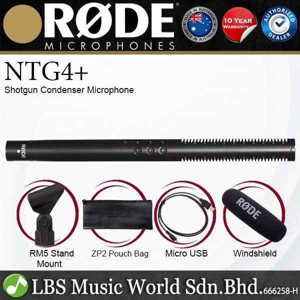 Rode NTG4+ Line Gradient Shotgun Condenser Mic Microphone with ...