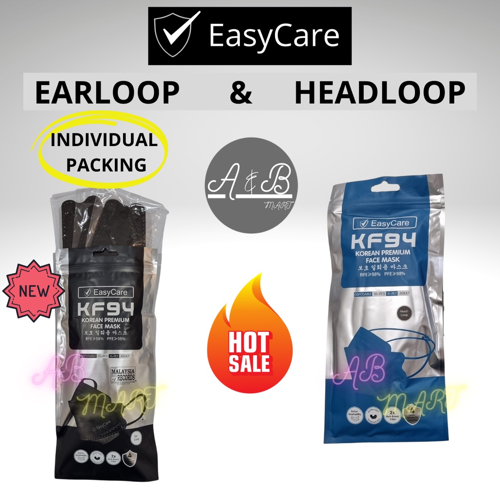 EASYCARE KF94 4 PLY [HEADLOOP & EARLOOP ] (SHIP EVERYDAY) MASK KF94 ...