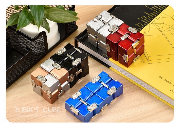 Infinity Cube Fidget Toys Aluminum/Zinc Alloy Metal Foldable Infinite ...