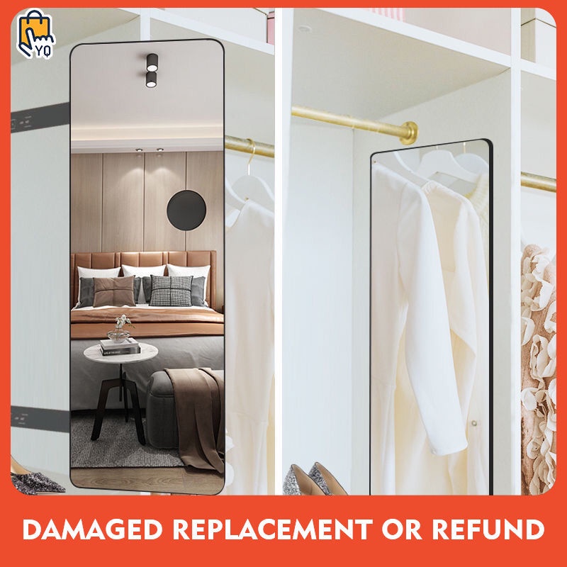 Full Screen Wardrobe Mirror Built-in Hidden Rotating Full Mirror ...