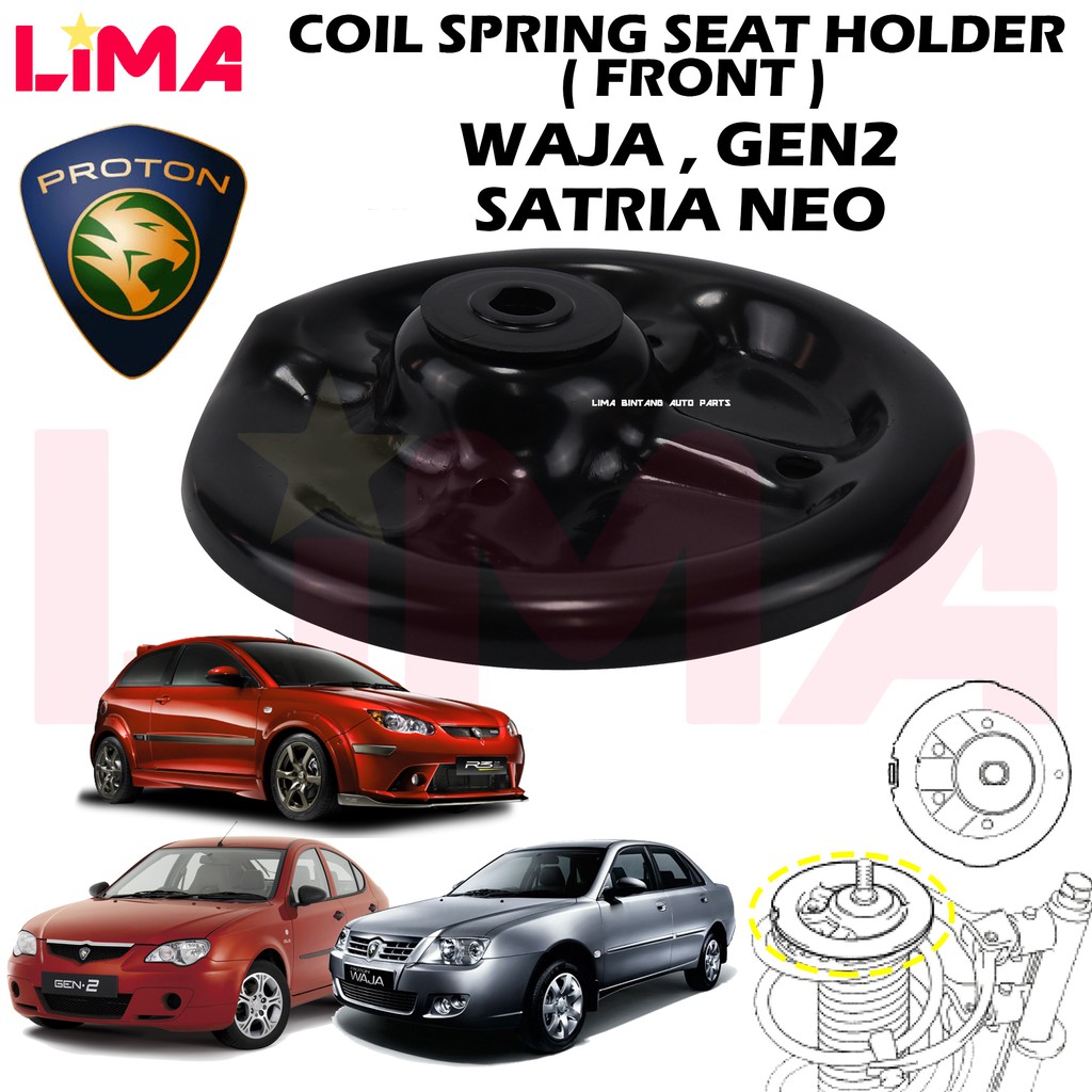 PROTON WAJA , GEN2 , SATRIA NEO FRONT COIL SPRING SEAT PLATE *ORIGINAL ...