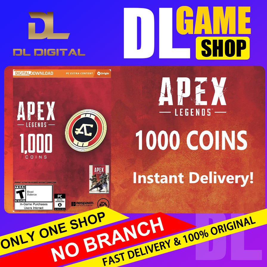 Apex Legend 1000 coins top up (PC Official Redeem Key) | Shopee Malaysia