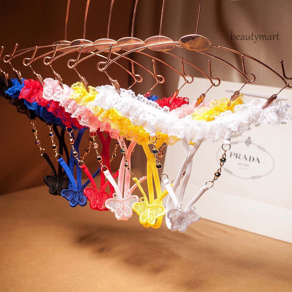 XG_ Women Open Crotch Hollow See-through Lace G-Strings Thongs Erotic ...