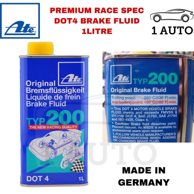 (MADE IN GERMANY) ATE TYP200 RACE SPEC DOT 4 BRAKE FLUID 1 LITRE ...