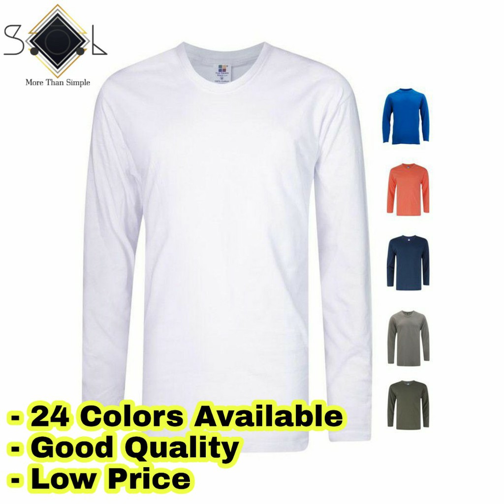 Long Sleeve Plain T-Shirts Ready Stock ( Cool & Soft ) | Shopee Malaysia