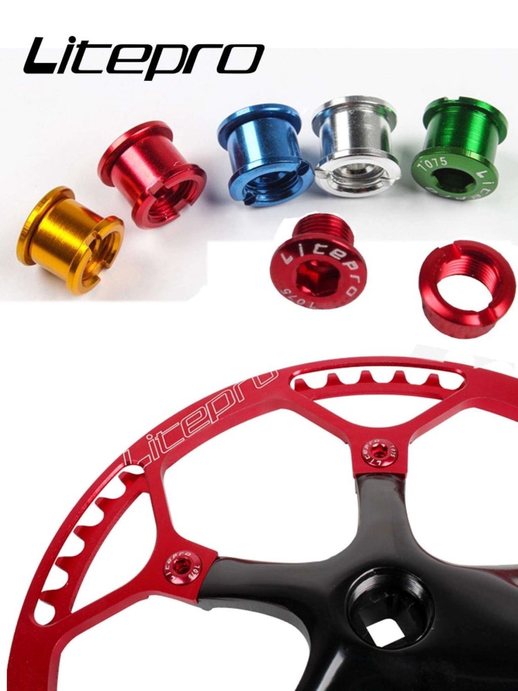 Litepro 5 PCS MTB Road Bicycle Single Chainring Plate Bolts Screw ...