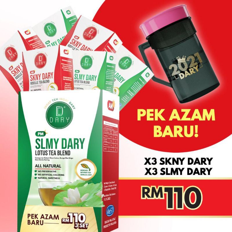 🔥FREE TUMBLER🔥 DARY TEA SLIMMING TEA ORIGINAL 3 SETS (6 BOXES) | Shopee ...