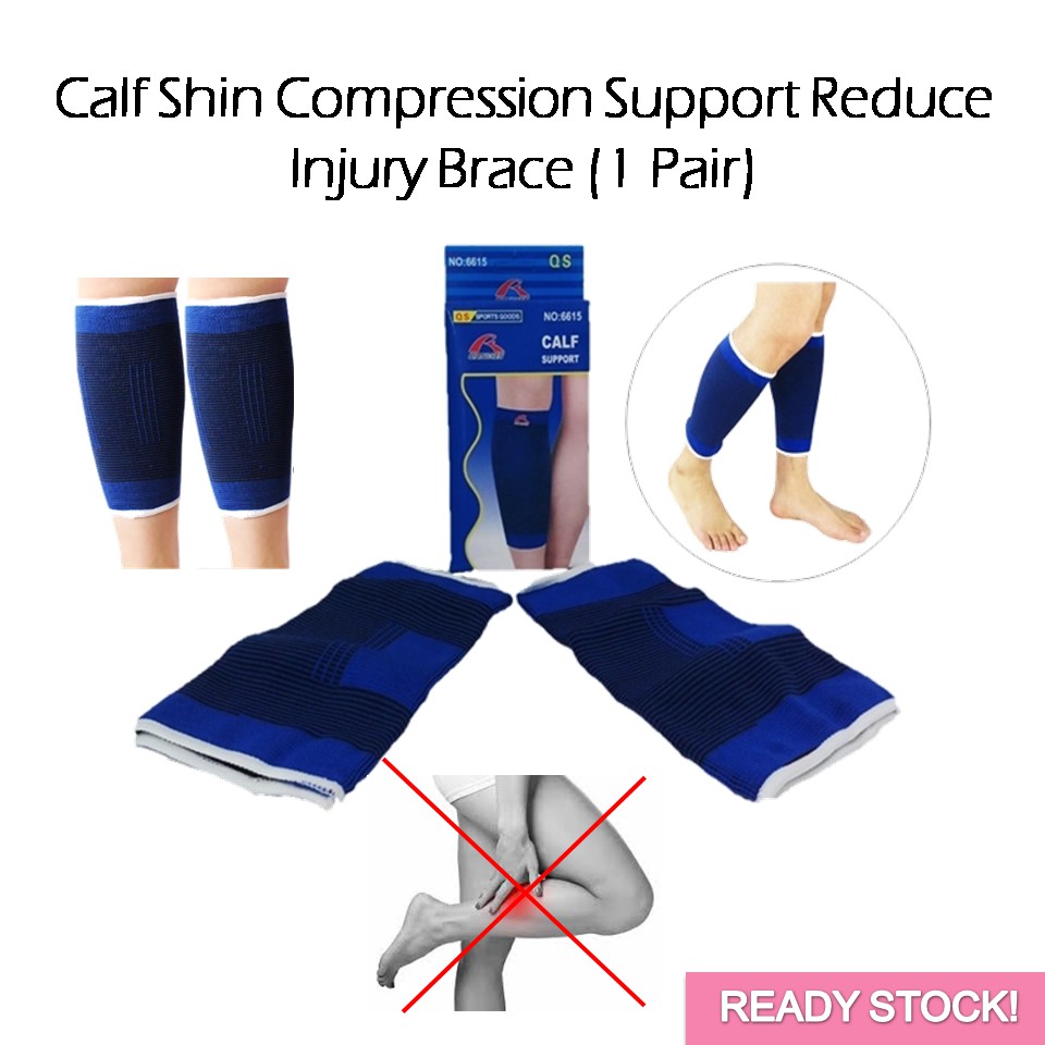Calf Shin Compression Support Reduce Injury Brace (1 Pair) (Bengkung ...