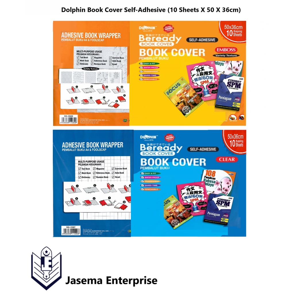 Dolphin Book Cover Self-Adhesive (10 Sheets X 50 X 36cm) | Shopee Malaysia