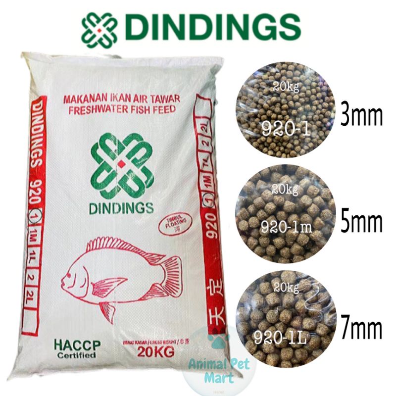 Dindings 920-1/920-1M/ 920-1L Started fish food(9102/9105) 32% 20kg ...