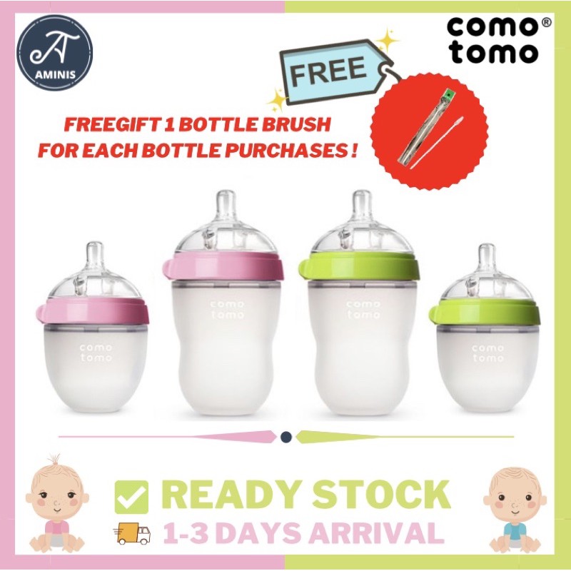Original Comotomo Silicone Baby Milk Bottle Feeding Botol Susu ...