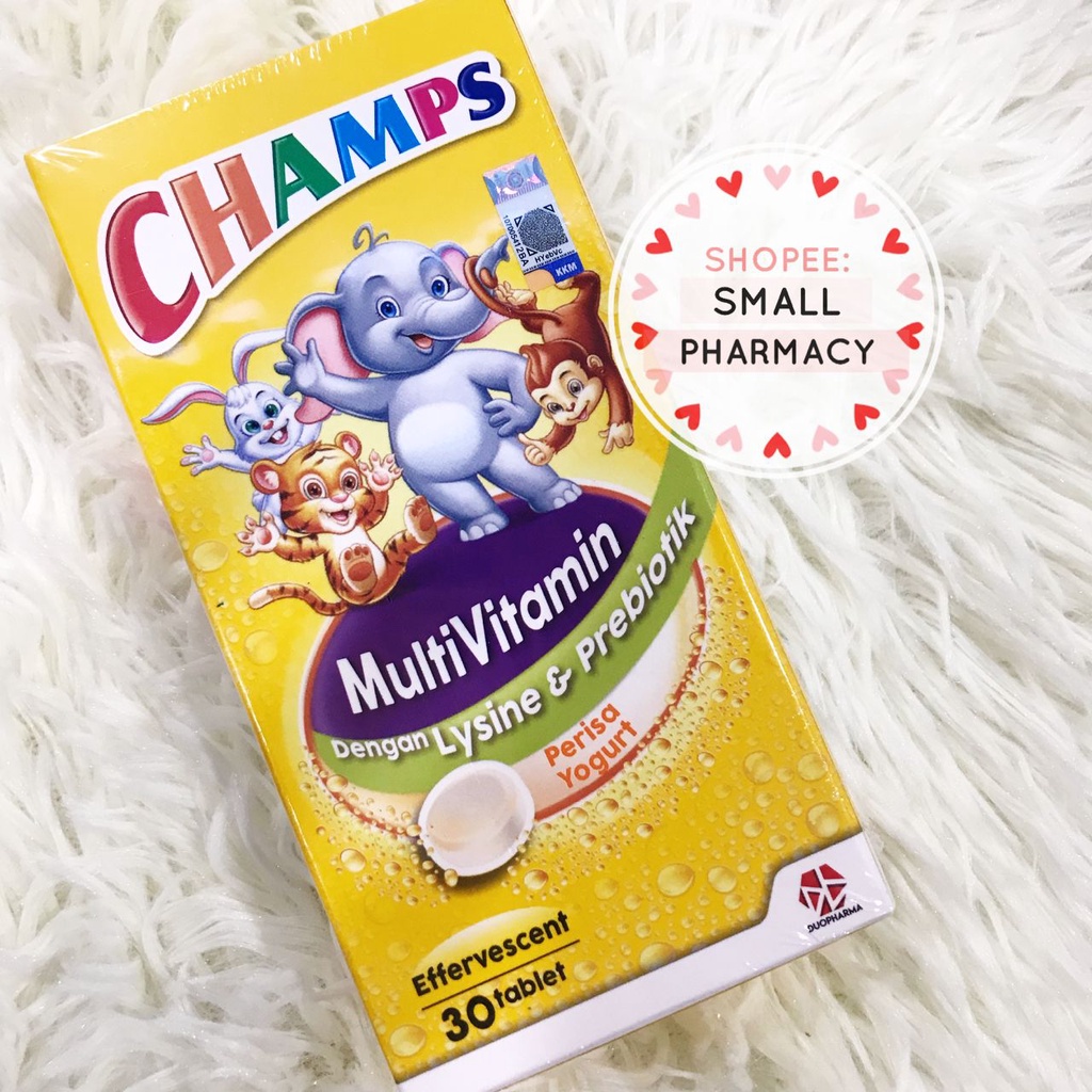 Champs Multivitamin with lysine & prebiotics effervescent tablet 30s ...