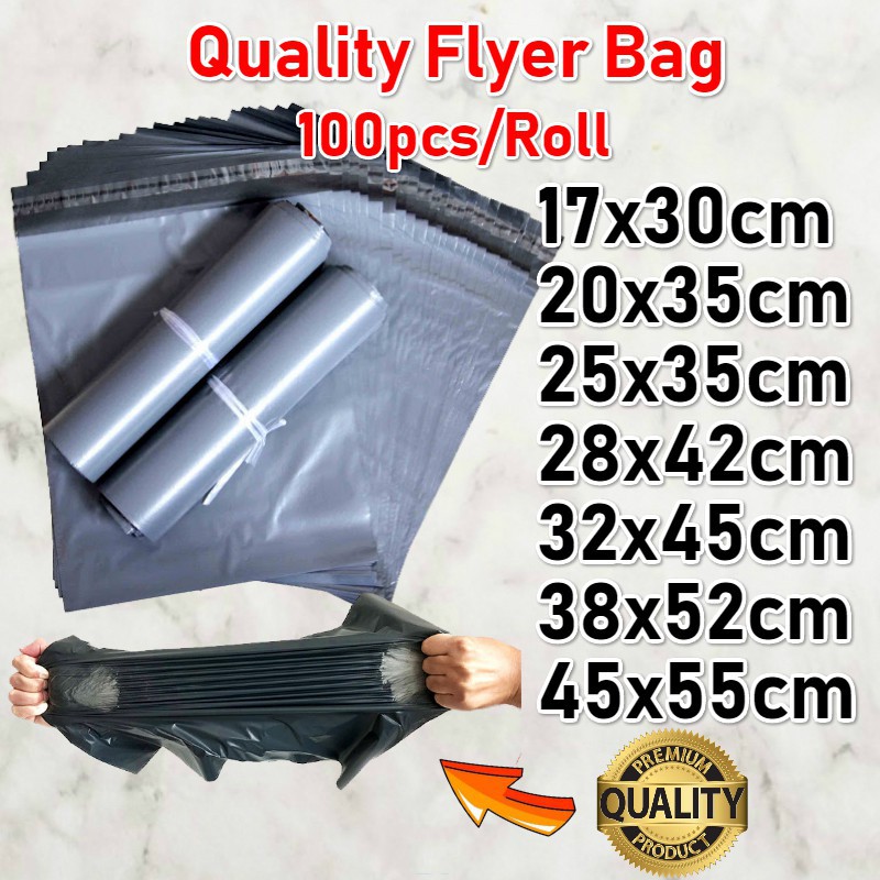 💌Ready Stock💌100pcs/Roll Grey Courier Bag | Flyer Plastic Bag ...