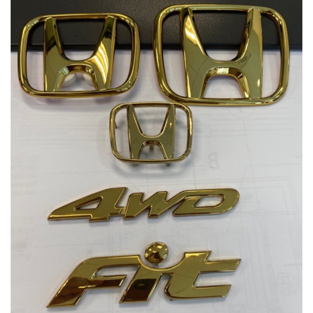 HONDA JAZZ LOGO EMBLEM Fit H GOLD HONDA JAZZ GD 2004 DEPAN / BELAKANG ...