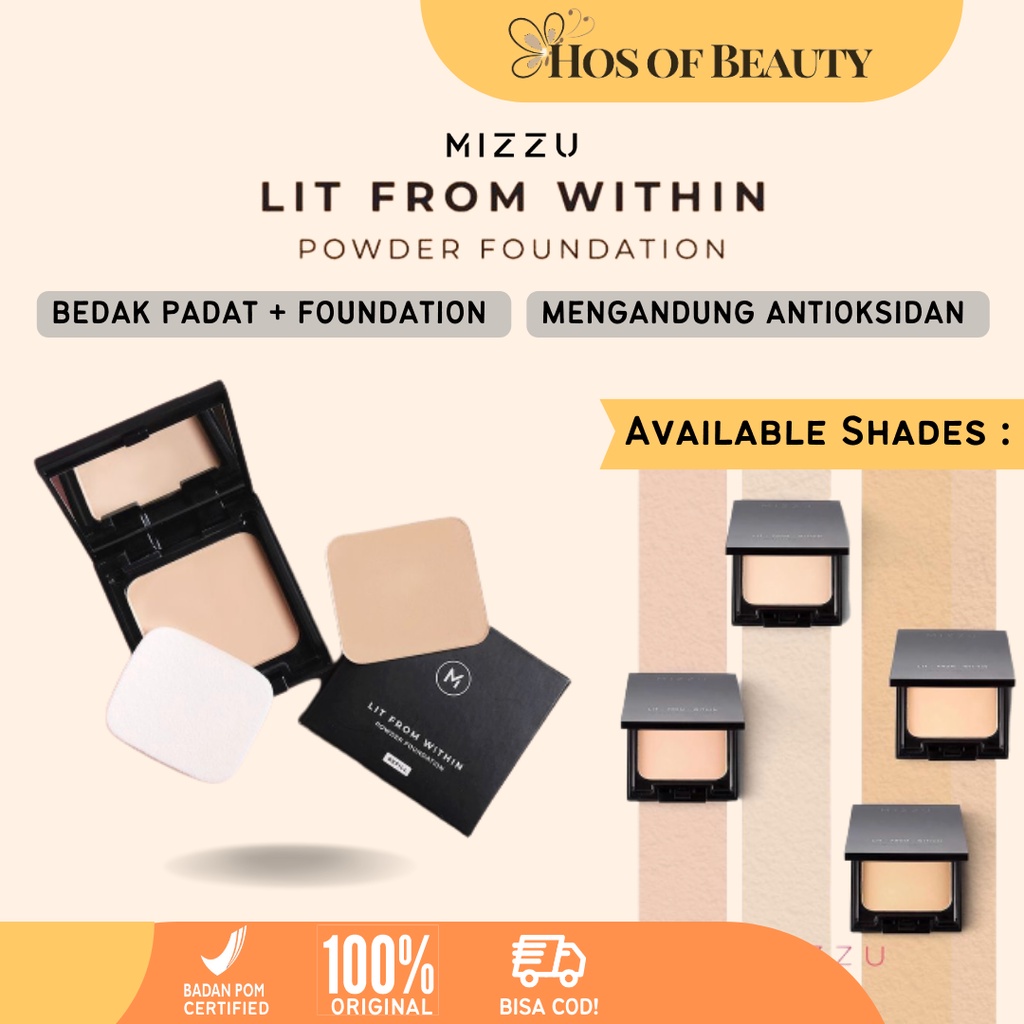 Mizzu Lit From Within Powder Foundation Full Pack Refill Two Way Cake Beauty Powder Compact ...