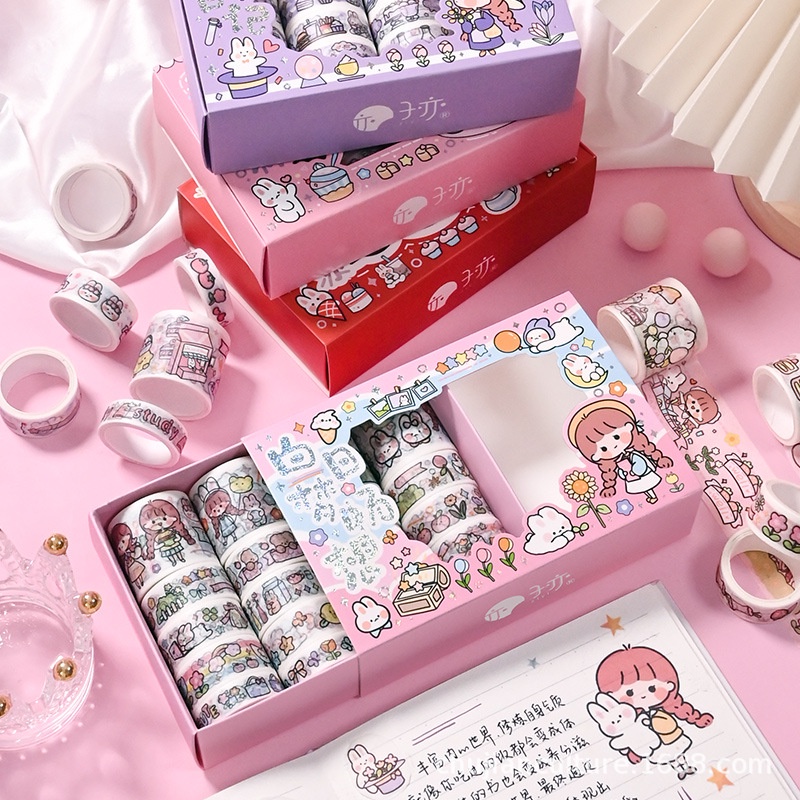 AMA Cartoon Hand Account Tape Stickers Set Decorative Diary Album 50 ...