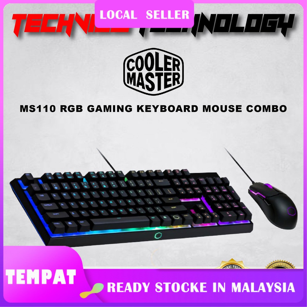 【READY STOCK MALAYSIA】 COOLER MASTER MS110 RGB GAMING KEYBOARD MOUSE ...