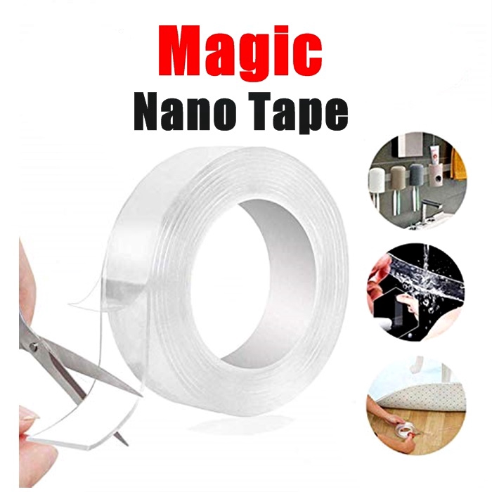 🔥HOT ITEM🔥Adhesive Tape Double Sided Traceless Washable Gel Nano ...